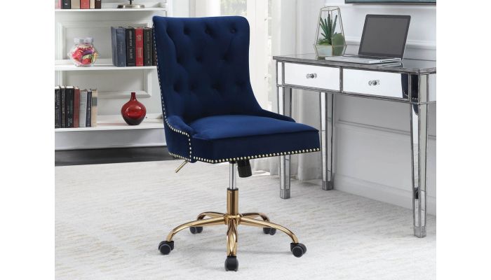 Paisley Navy Blue Velvet Office Chair Paisley Navy Blue Velvet Office Chair